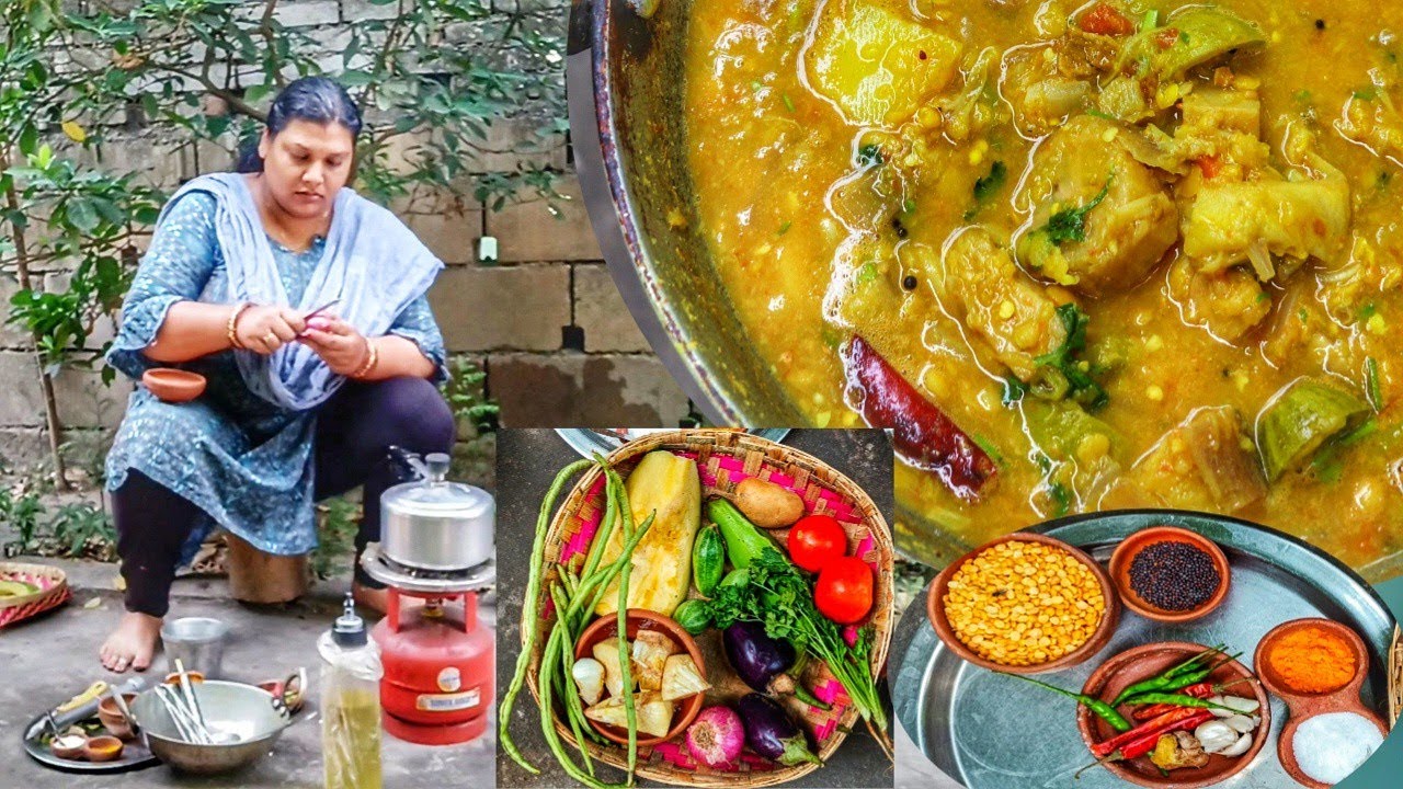 Odisha Famous Dalma with raw Jackfruit Village style cooking with ...