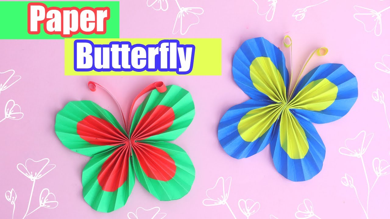 Paper Circle Butterfly Tutorial - YouTube
