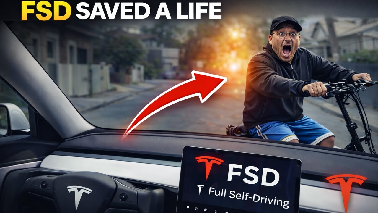 Tesla's 'Full Self Driving' Just Saved a Cyclist’s Life - YouTube