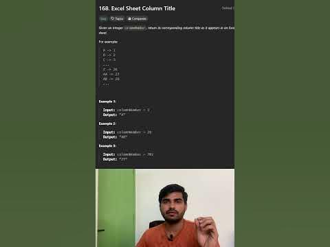 Excel Sheet Column Title | leetcode 168 | Tamil Explanation | Karthi Stucks At Code - YouTube
