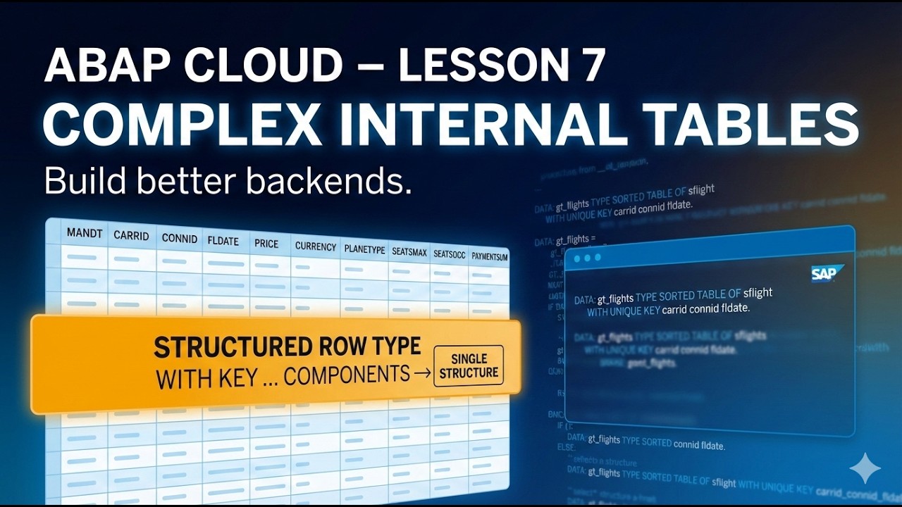 Working with Complex Internal Tables | ABAP Cloud Lesson 7 - YouTube