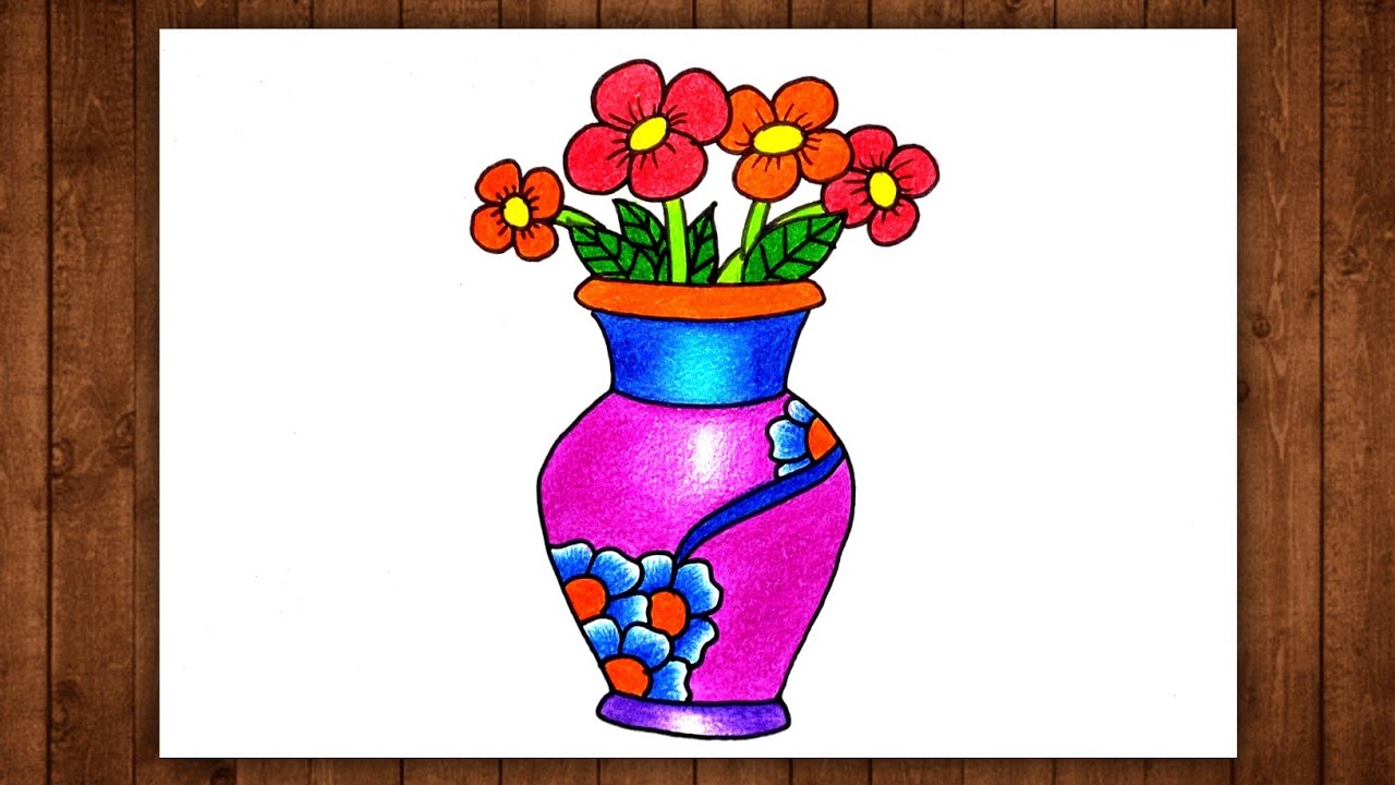 Fuldani Drawing || Flower Pot Drawing || Flower Vase Drawing - YouTube