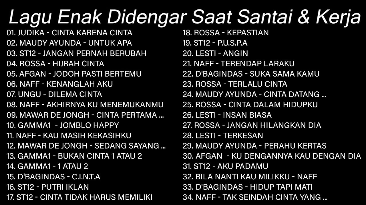 Lagu Enak Didengar Saat Santai & Kerja & Tidur 🏆 Lagu Pop Indonesia ...