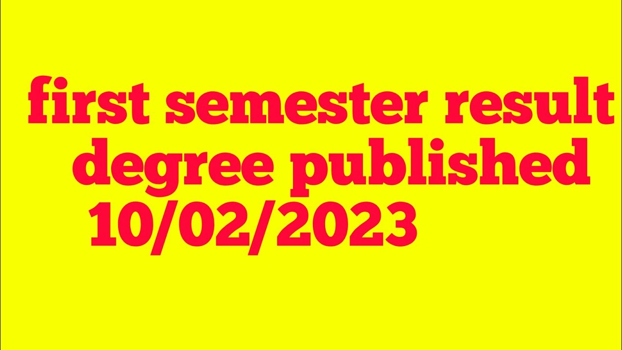 first semester degree results, kerala university February 10, 2023 ...