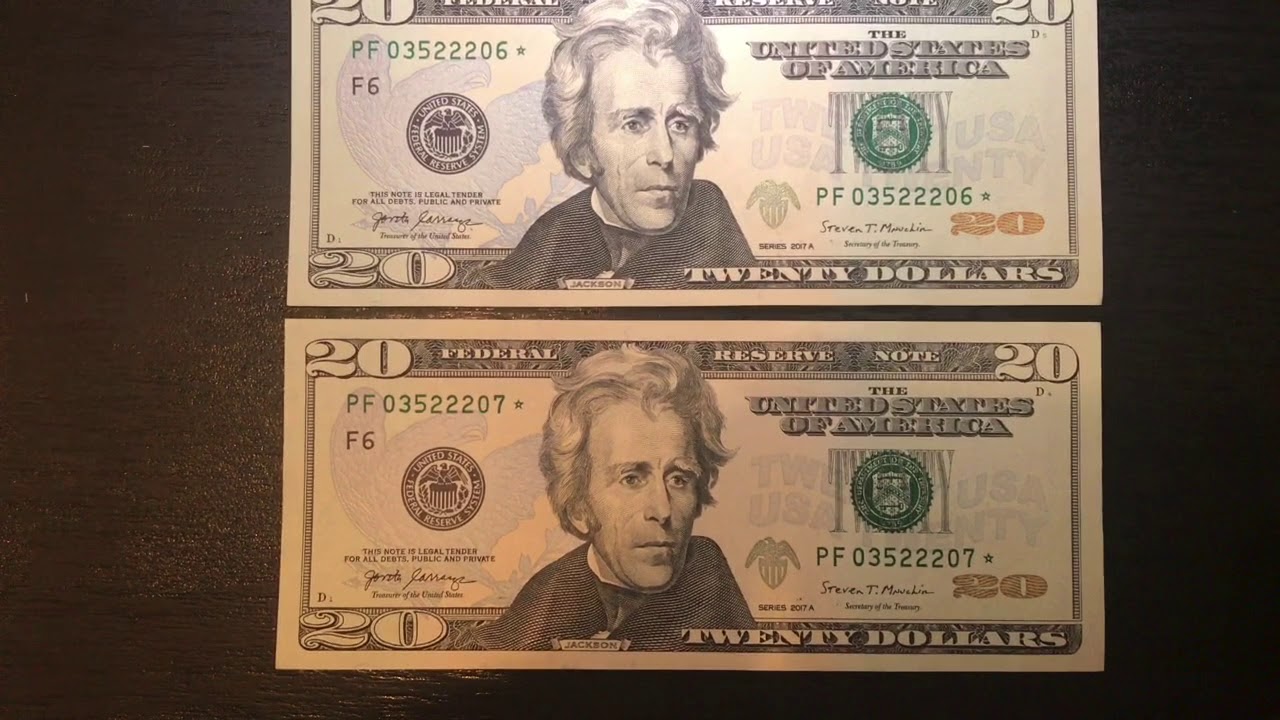 Consecutive $20 star notes found - YouTube