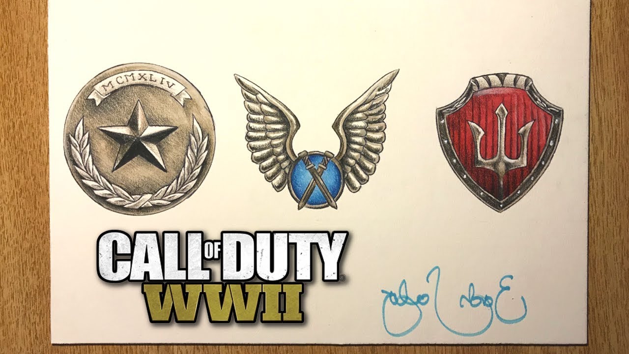 Call of Duty: World War 2 PRESTIGE EMBLEMS Speed Drawing - Prestiges 1 ...