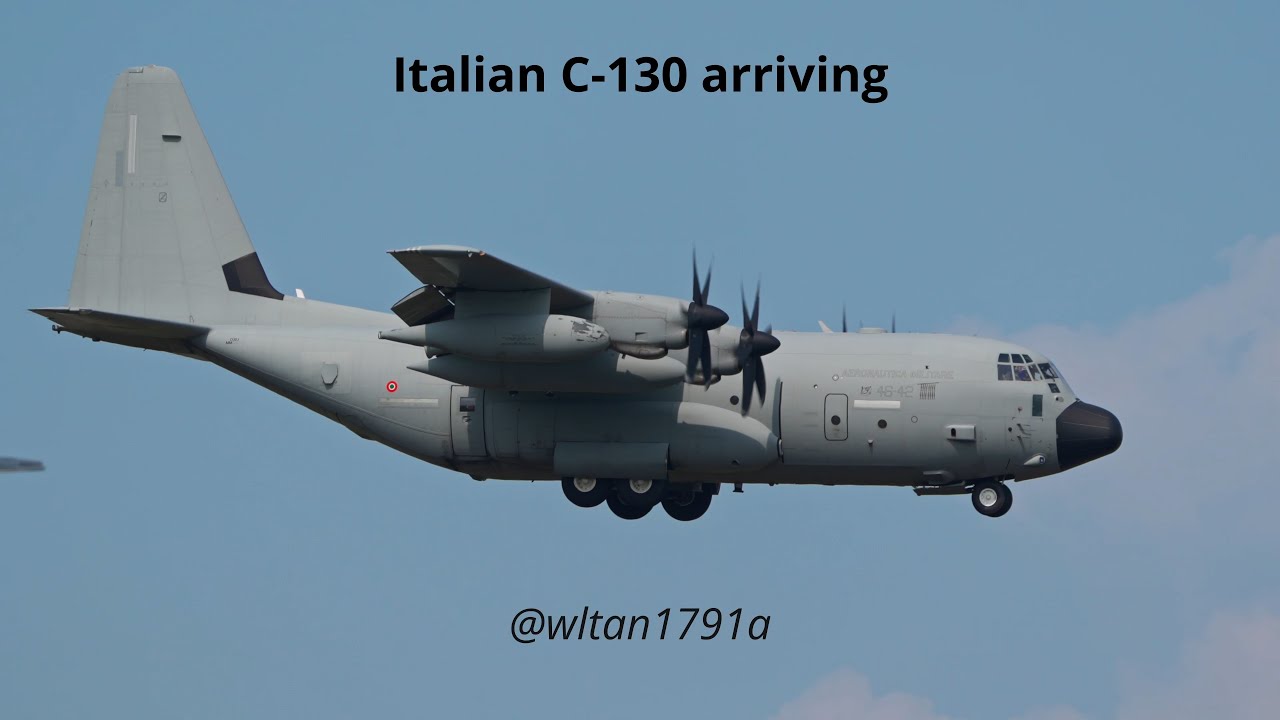 Arrival of Italian C-130 10 Aug '23 - YouTube