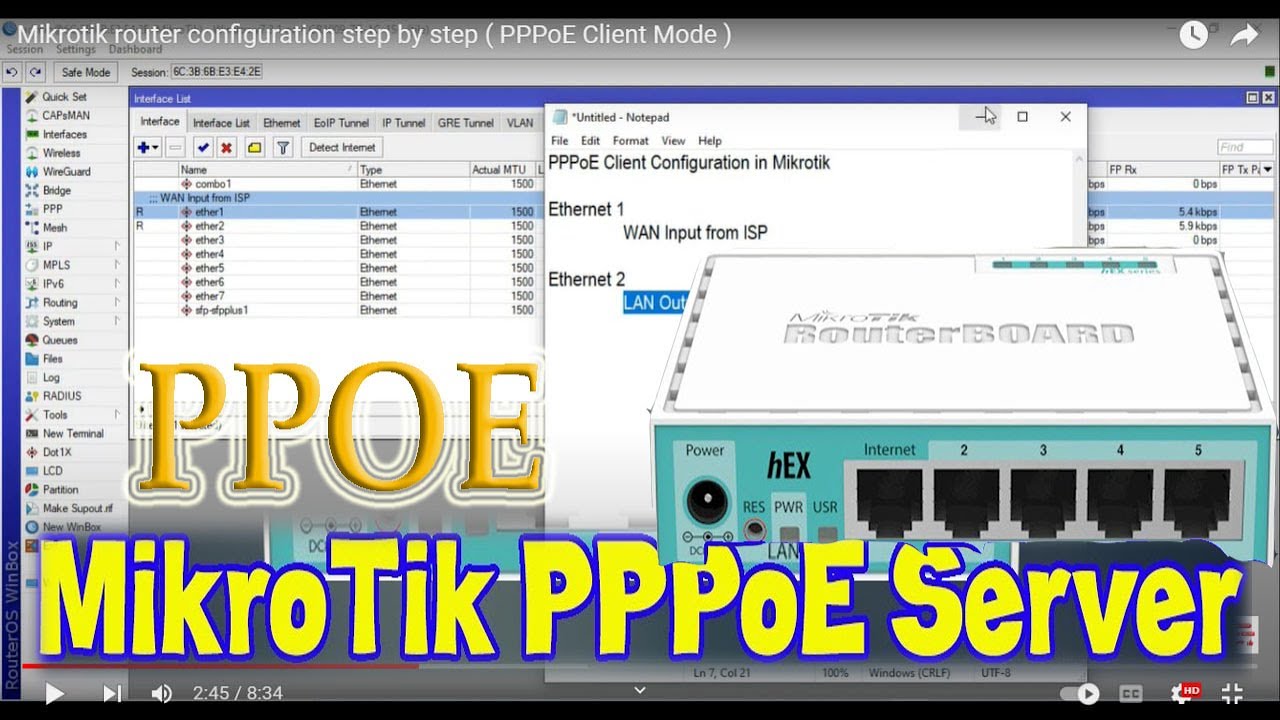 Mikrotik router configuration PPOE 2023 (PPPoE , IP LAN, DHCP, NAT ...