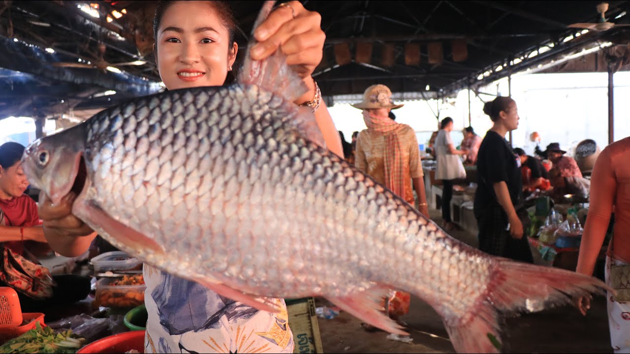 Giant Fish Cooking / Fish Rice Porridge Recipe / Market Show - YouTube
