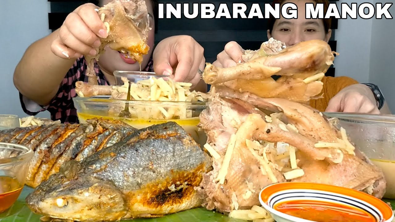 INUBARANG NATIVE NA MANOK NG AKLAN AT PRITONG BANGUS | MUKBANG ...