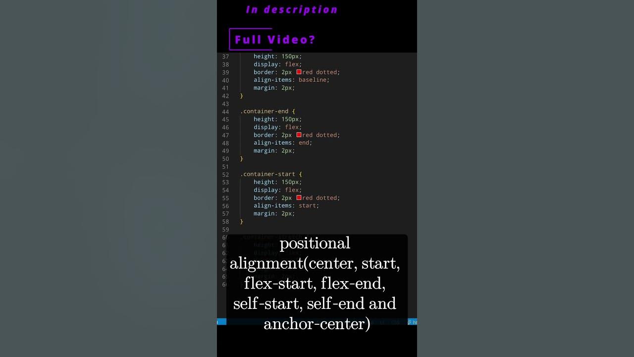 💻 CSS 28b 💻 align-items property 💻 #css #css3 #csscourse #html #html5 #omg - YouTube