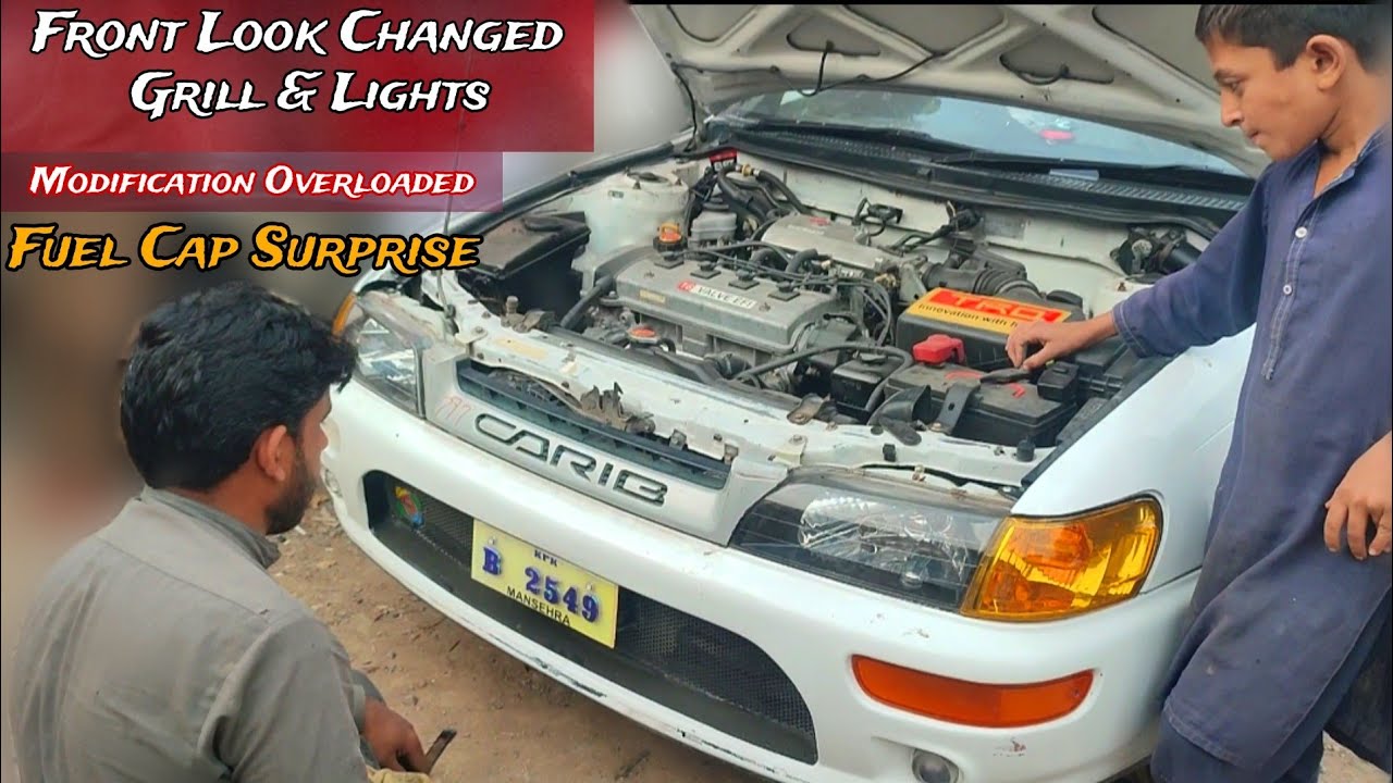 My indus Corolla Front look is totally changed Carib grill, lights and ...