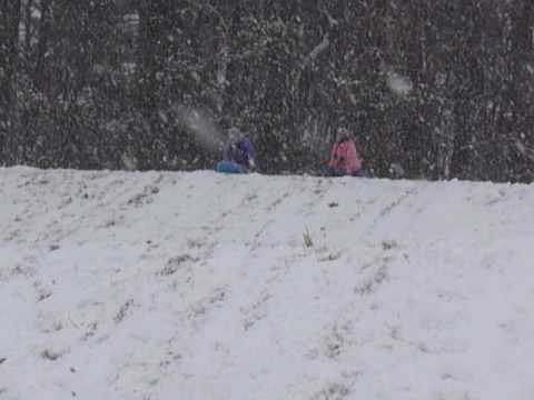 Sled Riding at Lake Mercer, VA - 1-30-2010 - YouTube