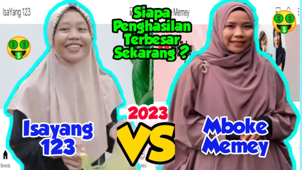😱Isayang 123 VS Mboke Memey ️Siapa Penghasilan YouTube Terbesar - YouTube