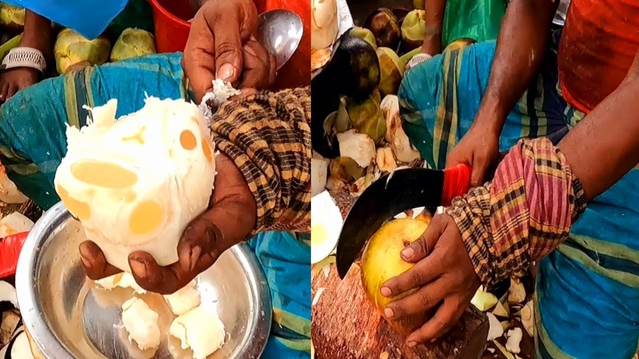 Taler sash | তালের শাঁস | Palm fruit is the street food of Bangladesh ...