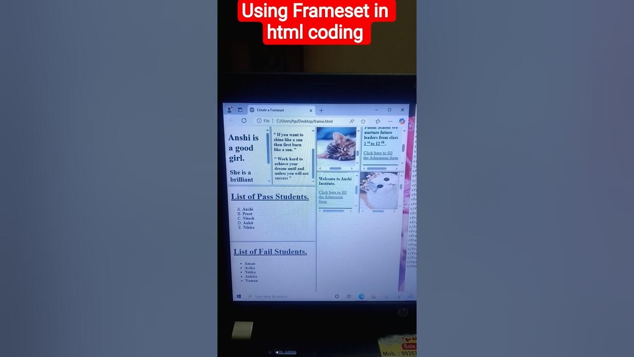 Open Multiple Documents Using Frameset Html Coding Htmlcoding Coding Html Webdesign