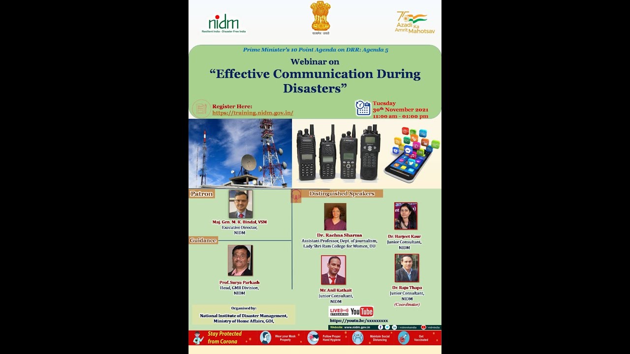 Effective Communication During Disasters.| DISASTER IN INDIA | MHA ...