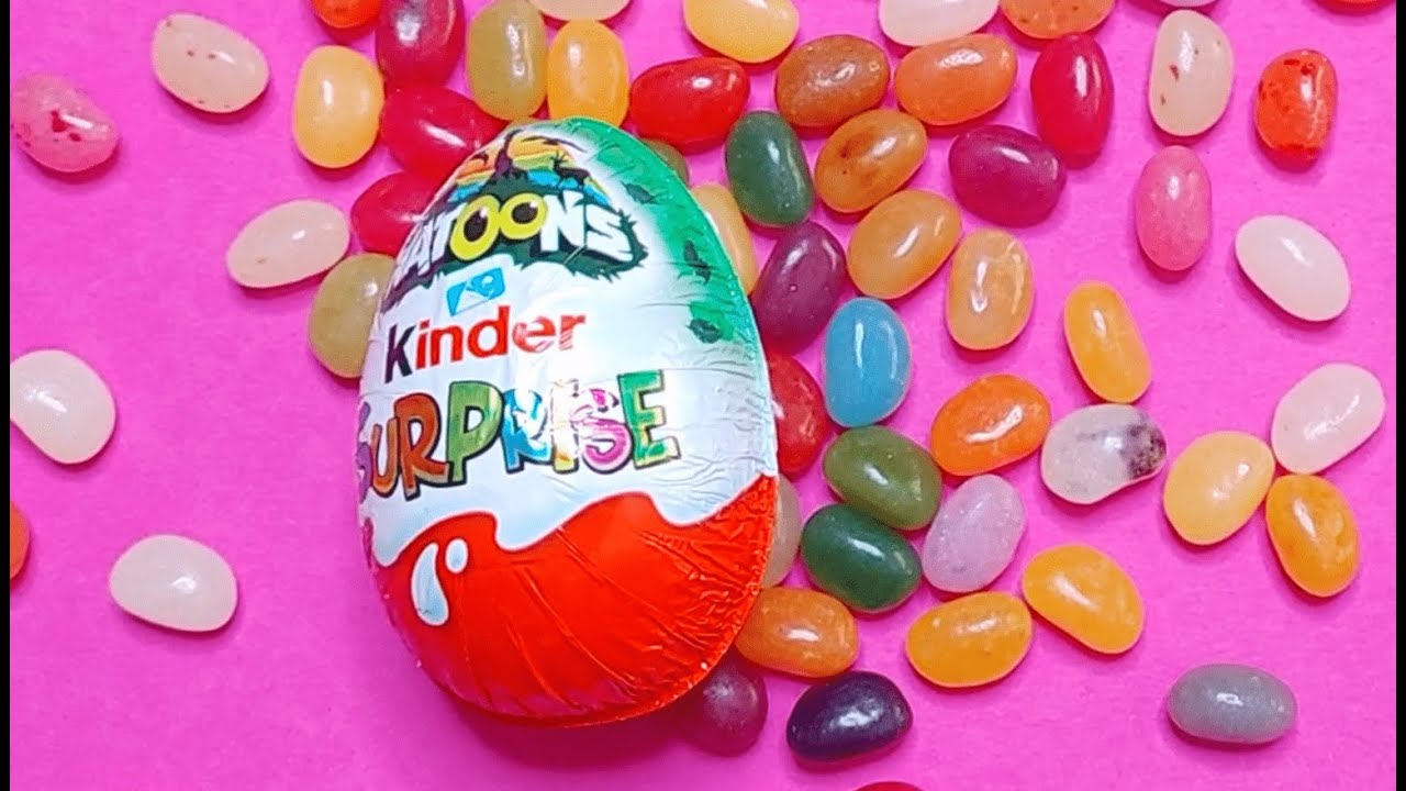 Kinder Surprise Natoons Egg Toys Opening Chocolate Jelly Bean ASMR ...