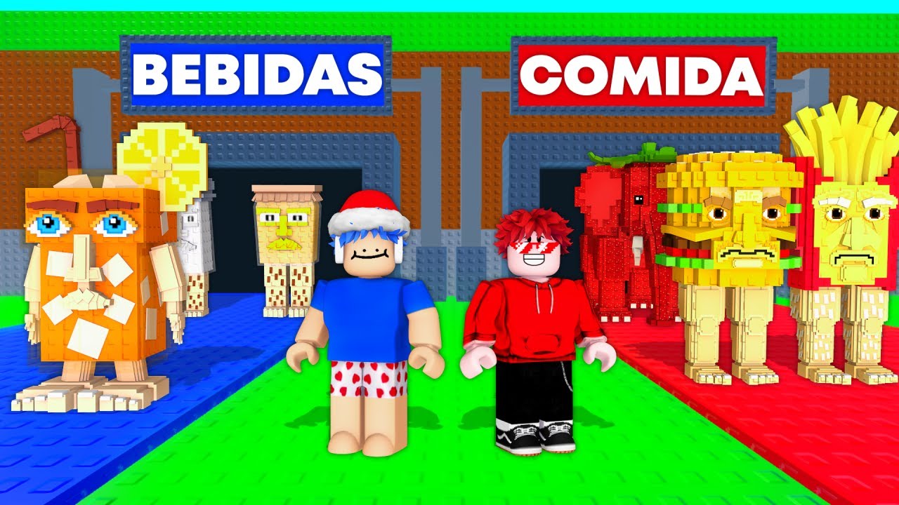 Usé SORTE INFINITA em 2 FILAS de COMIDA VS BEBIDA em Steal a Brainrot ...