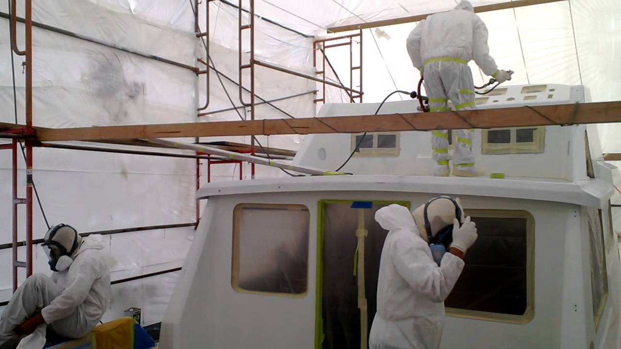 marine painting boat yard san diego LP enamel, non skid, gloss ...