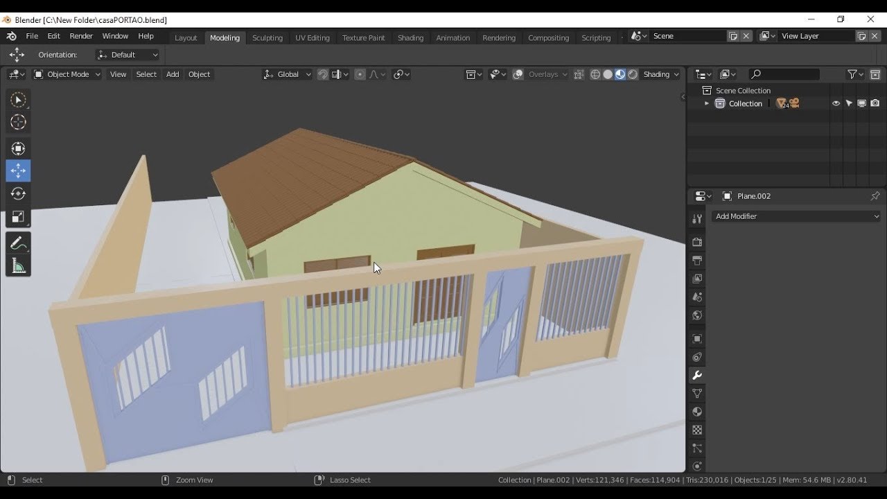 02 - Modelando uma casa completa no Blender 2.80 - Modelando Janelas ...