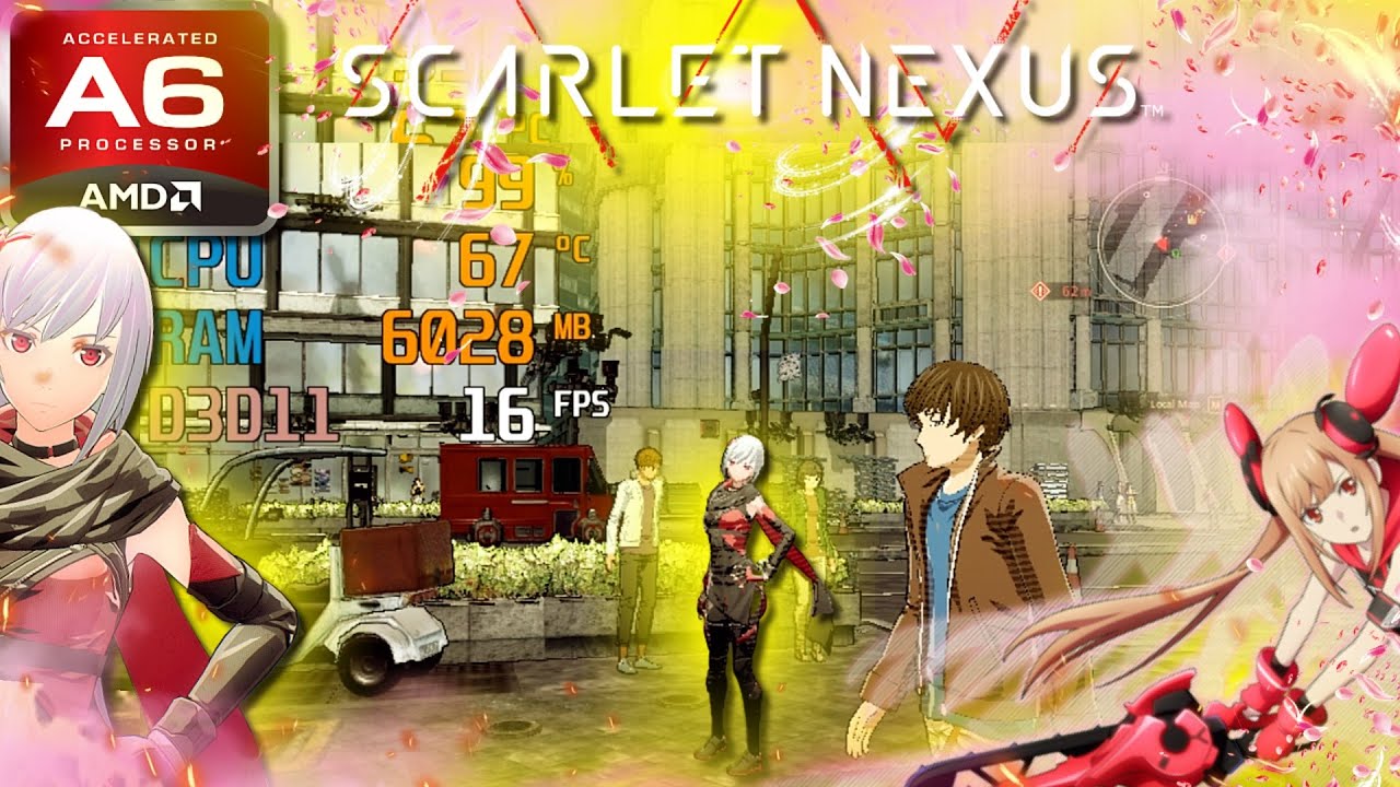 Scarlet Nexus (AMD A6, Radeon R4 Graphics) Low End PC (512MB) - YouTube