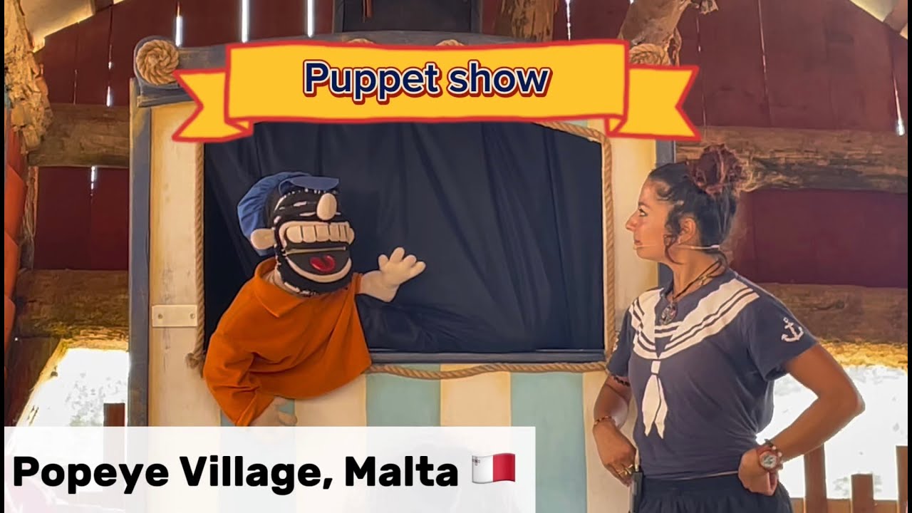 Funny puppet show at Popeyes Village in Malta #comedy #play - YouTube