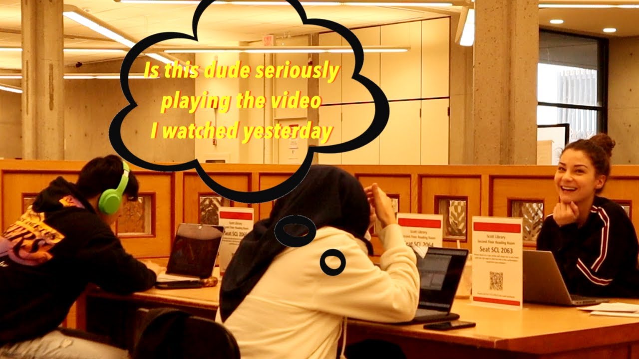 Blasting EMBARRASSING Videos in the LIBRARY PRANK! - YouTube