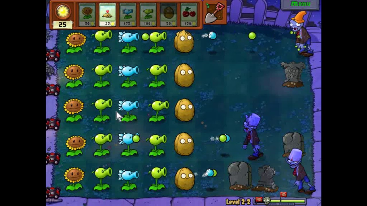 Plants vs Zombies: Challenge Run Part 2 (Night Stage First Half) - YouTube