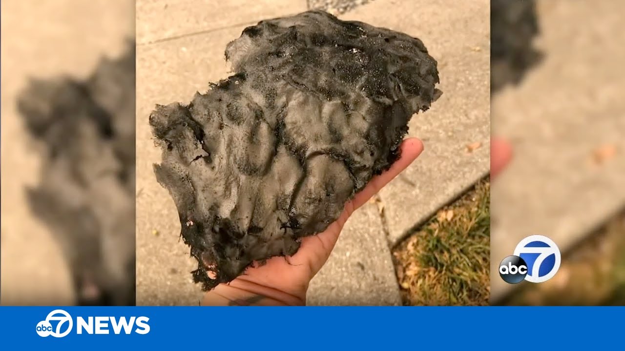 Large chunks of ash fall from Northern California wildfire - YouTube