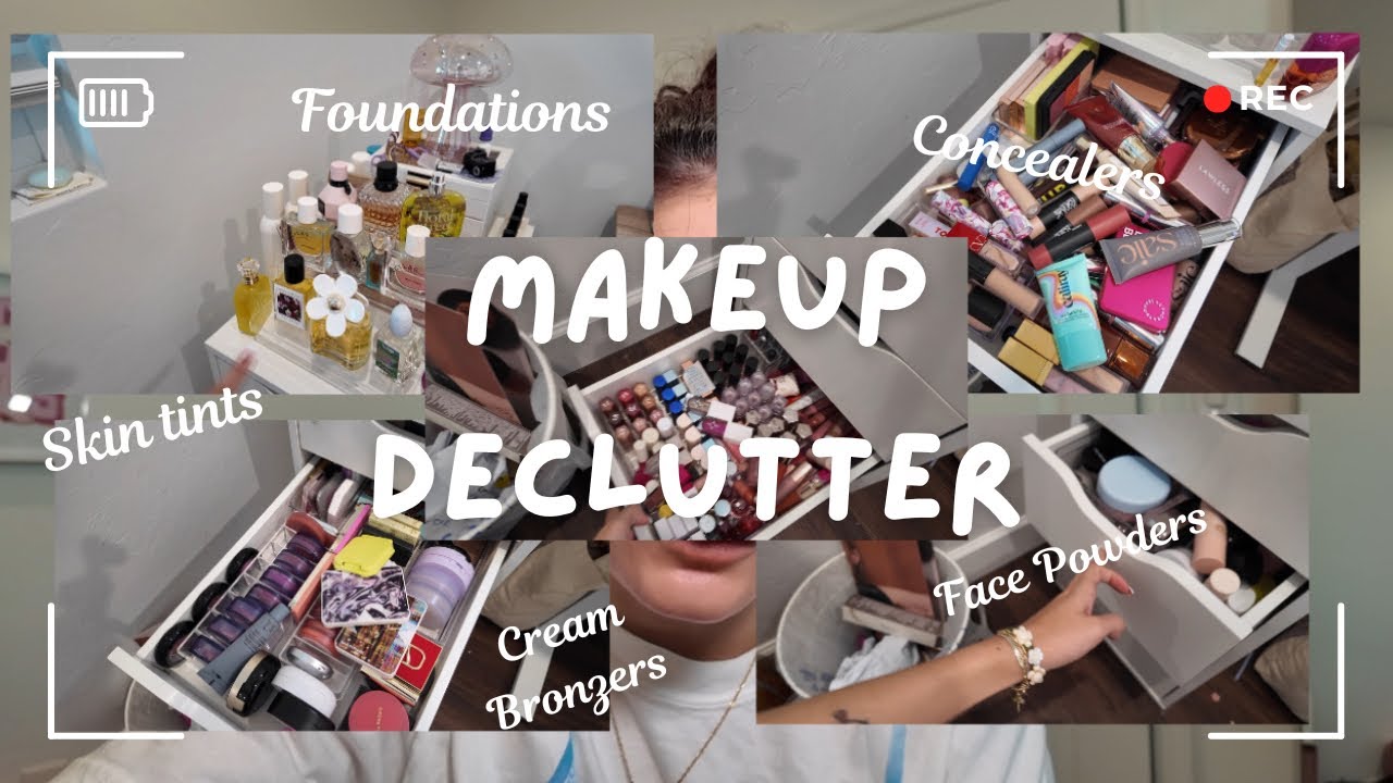 makeup declutter | foundation, skin tints, concealers, face powder ...