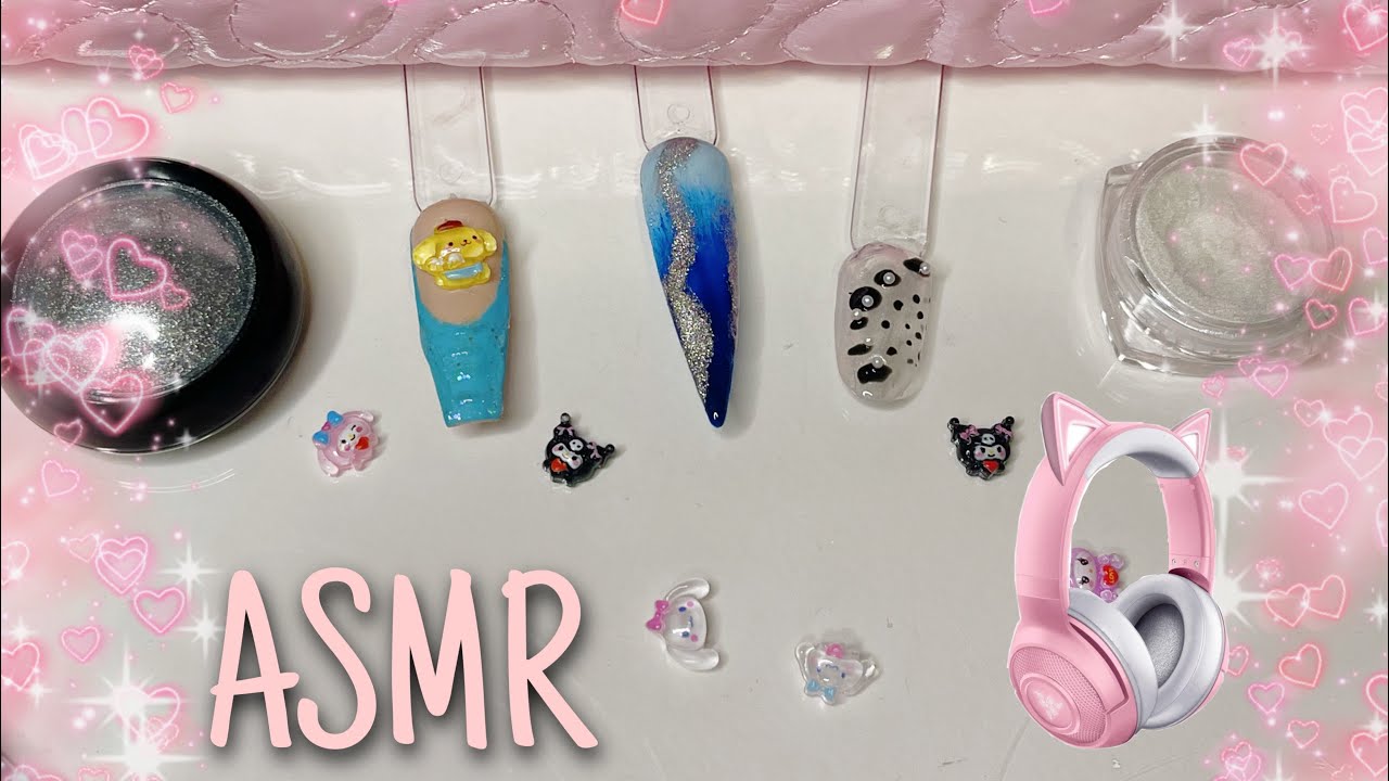 [ASMR] Nail art painting 💗 (~tingly~ Whispers and rambling ) - YouTube