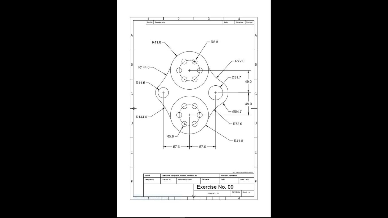 Creo practice Exercises for Beginner ,creo sketch Exercise ,Creo Basic ...