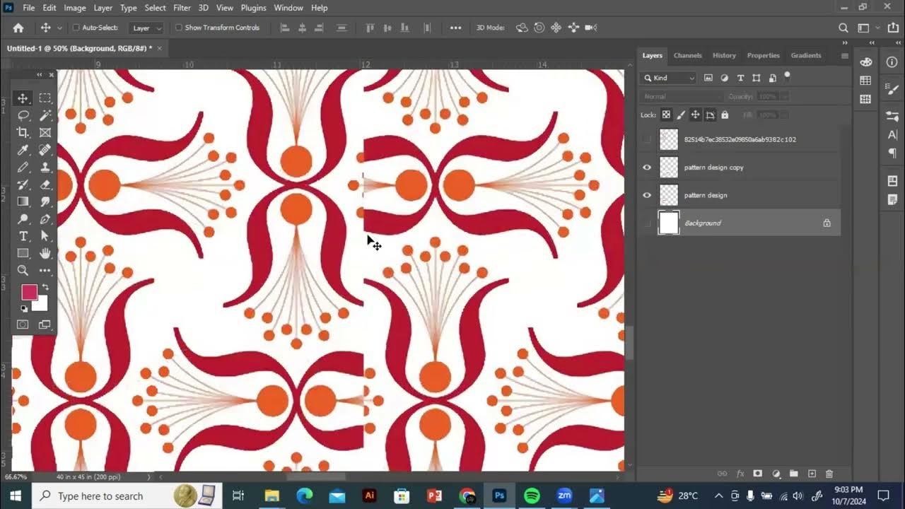 how to create pattern with 2 motifs for textile designing in adobe ...