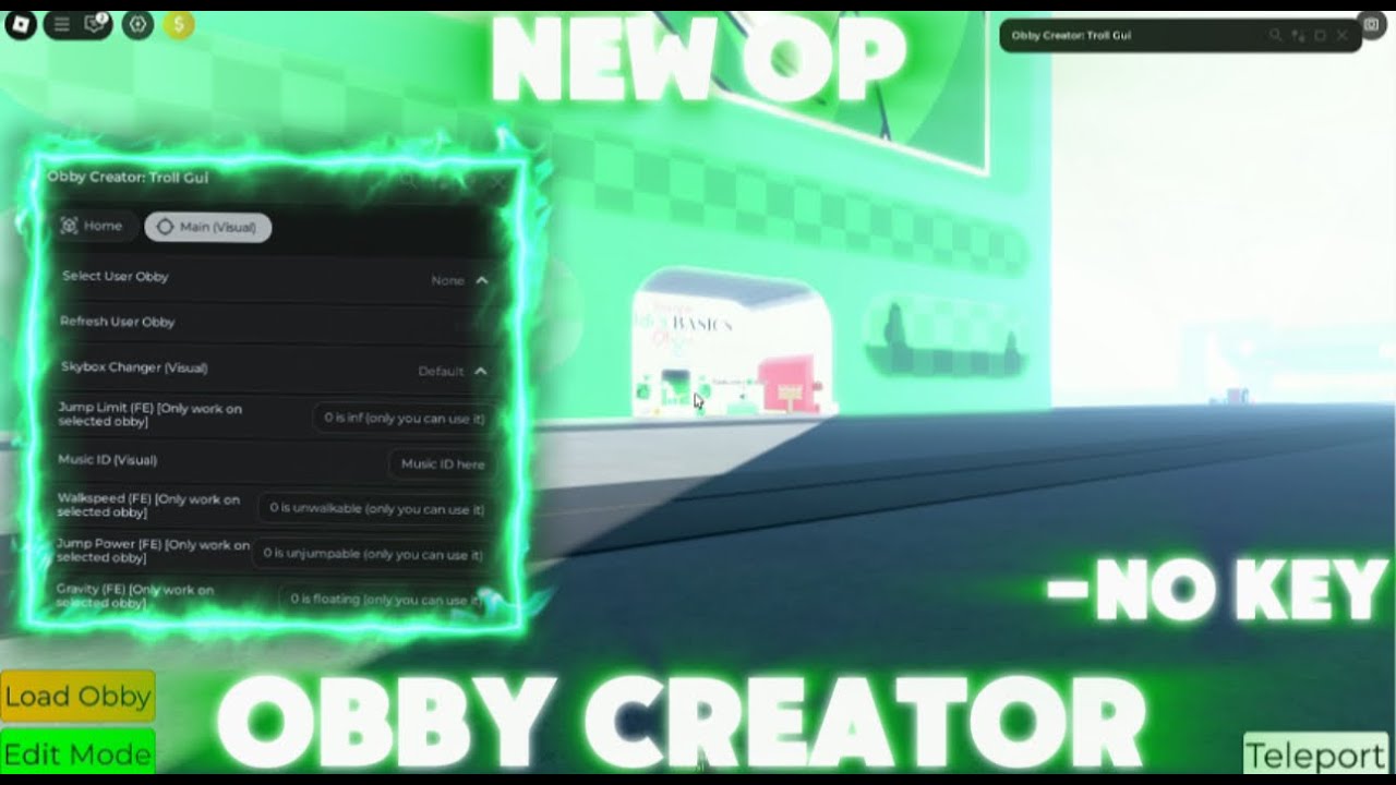 Obby Creator OC TROLL GUI New OP Script Mobile and PC 2025 Keyless ...