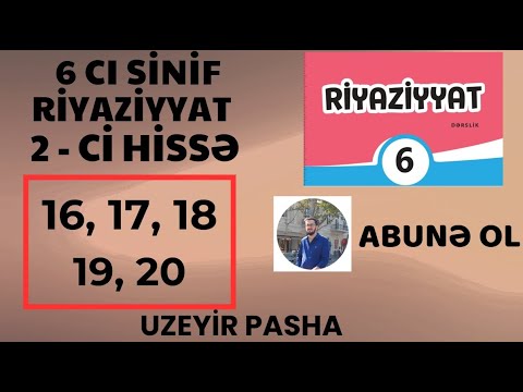6 cı sinif Riyaziyyat 2-ci hissə səh 16, 17, 18, 19, 20 Eyler Venn diaqramı köməyi ilə məsələ həlli