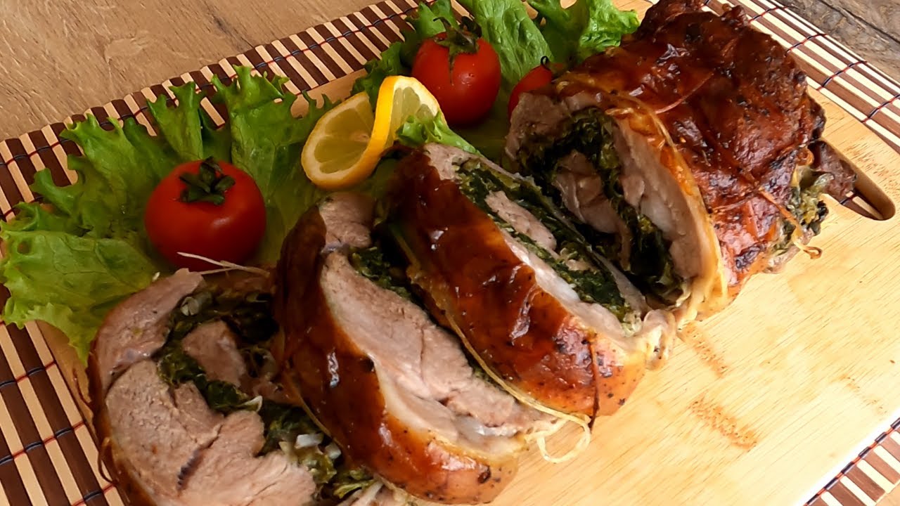 Baked Boneless Lamb Roll Stuffed with Spinach - YouTube