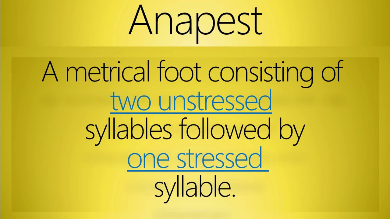 POETRY TERM | ANAPEST - YouTube