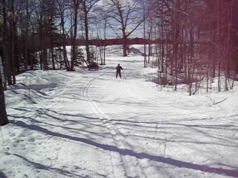 Skijor Michigan Tech cross country ski trail: Pat & Simon - YouTube