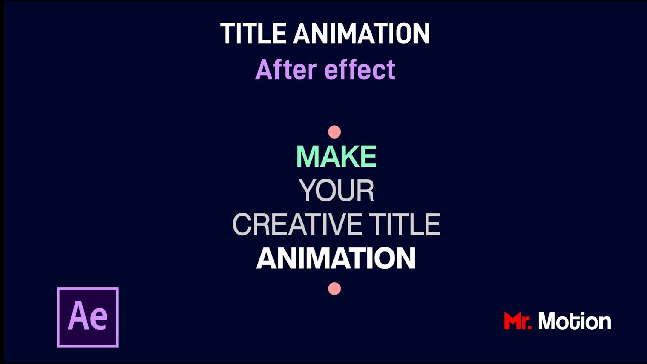 Title animation | typography | After effect tutorial | Text Animation ...