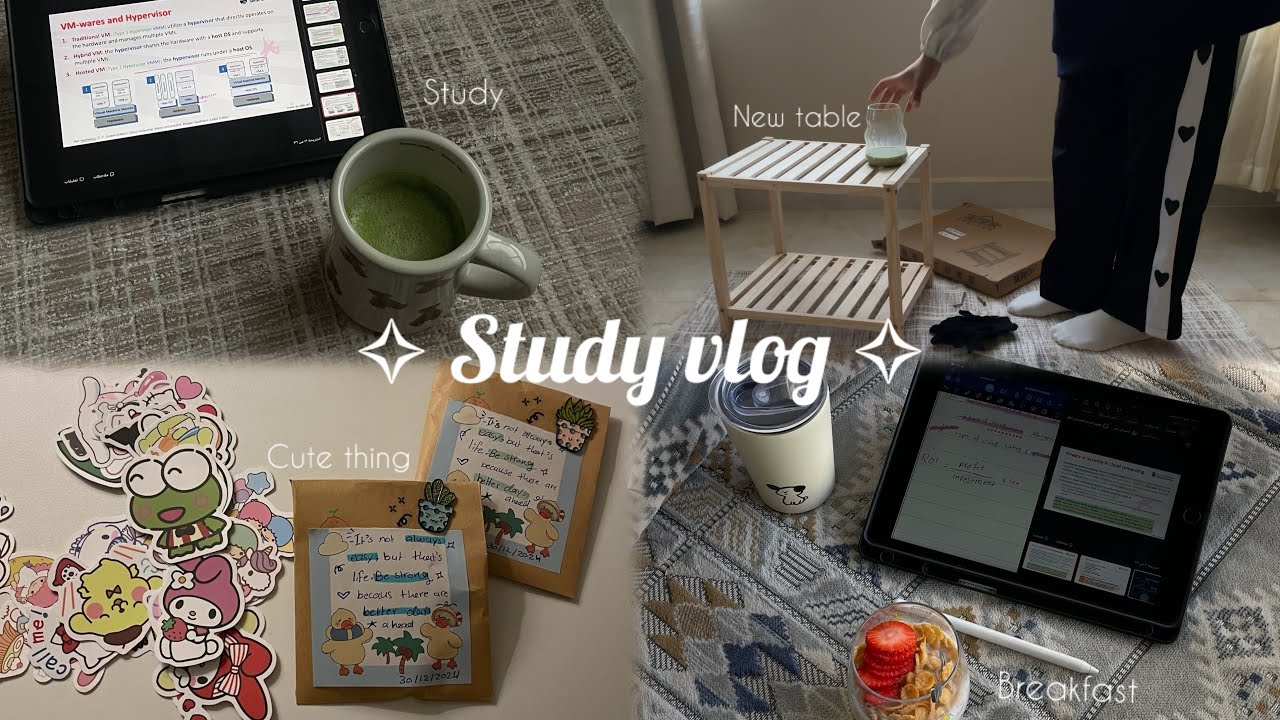 Final exam season 📚: new table 🧩, study with me , journal 📝, unboxing 📦 , uni life - YouTube