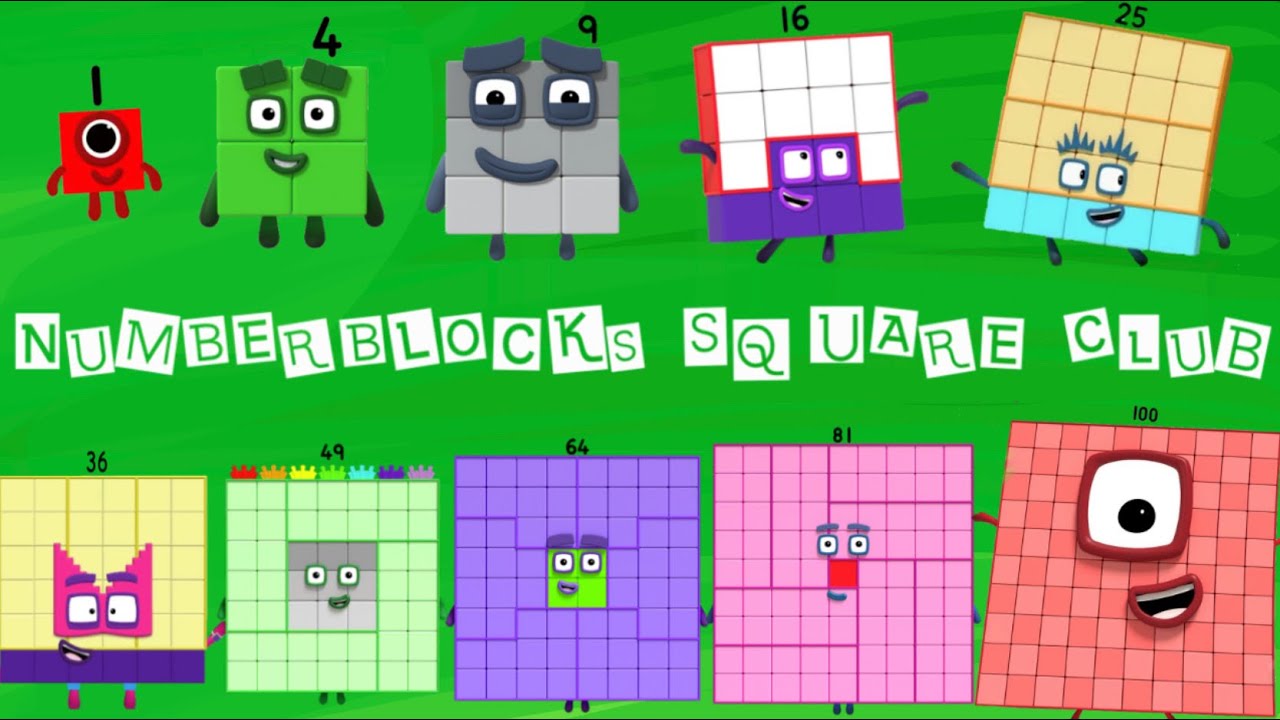 Numberblocks Square Club / Addition Numbers / Counting Math / Squared ...