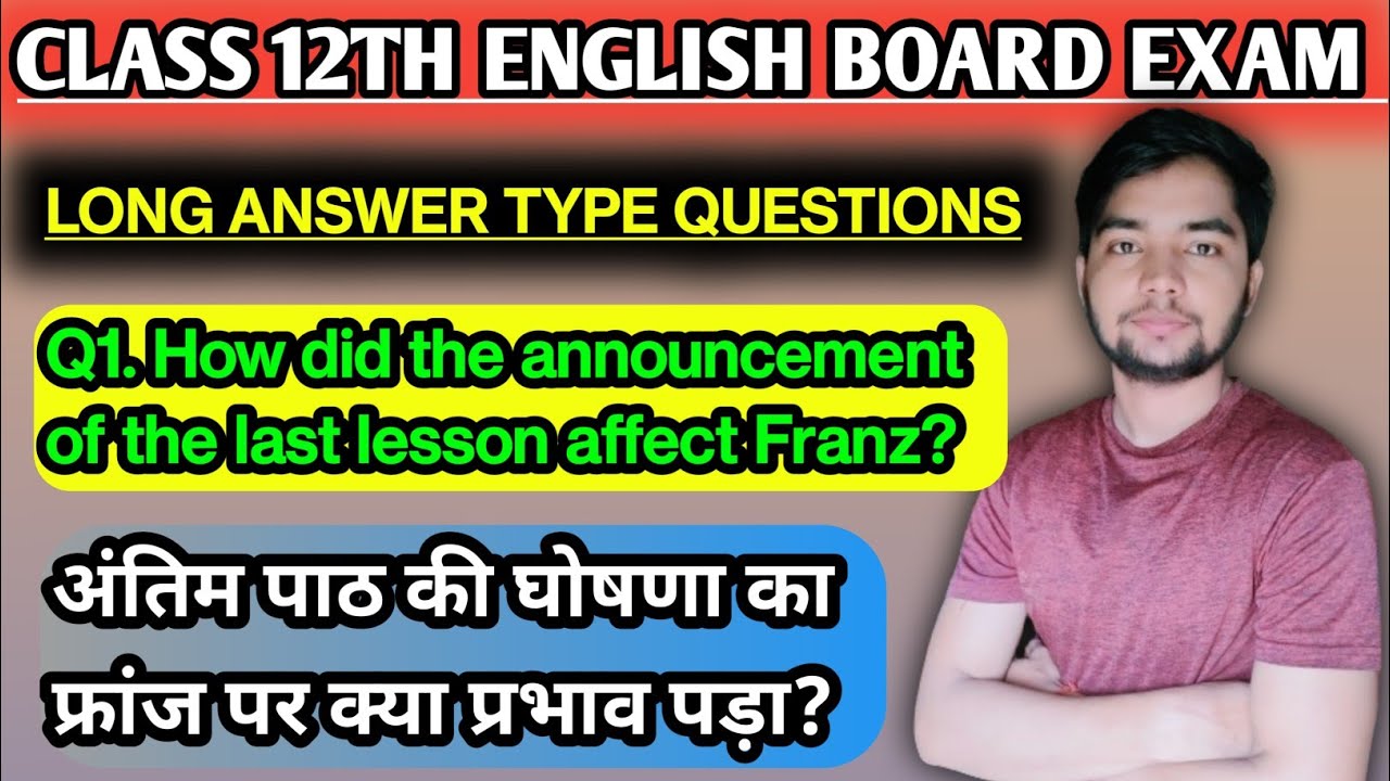 How did the announcement of the last lesson affect Franz ...