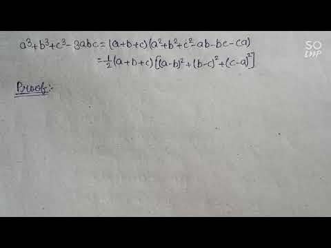 a3+b3+c3-3abc formula prove / Advance math in very easy method. हिन्दी ...