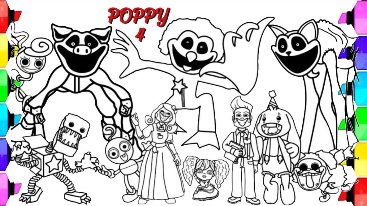 POPPY PLAYTIME CHAPTER 4 NEW COLORING PAGES / How to Color All New ...