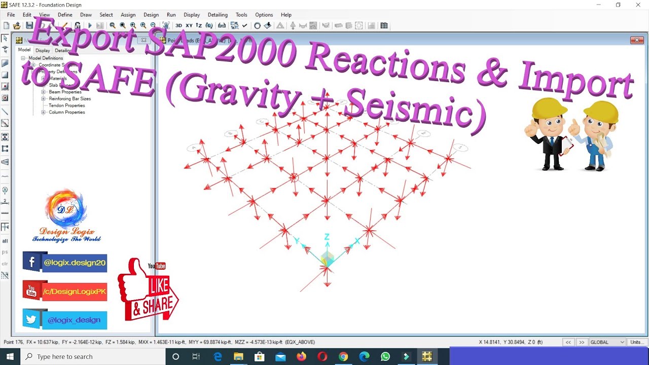 Export SAP2000 Reactions & Import to SAFE (Gravity + Seismic) - YouTube