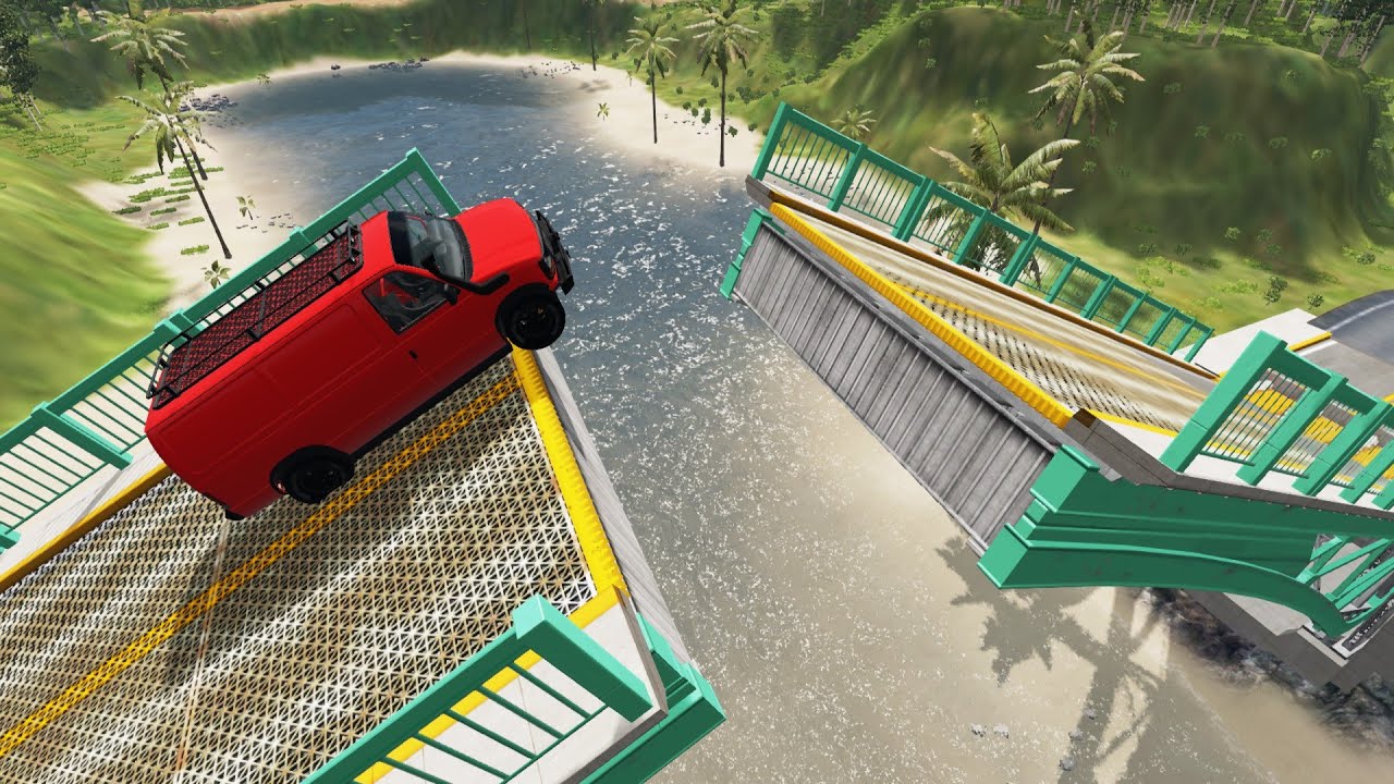 Cars vs Bascule Bridge - BeamNG Drive - YouTube
