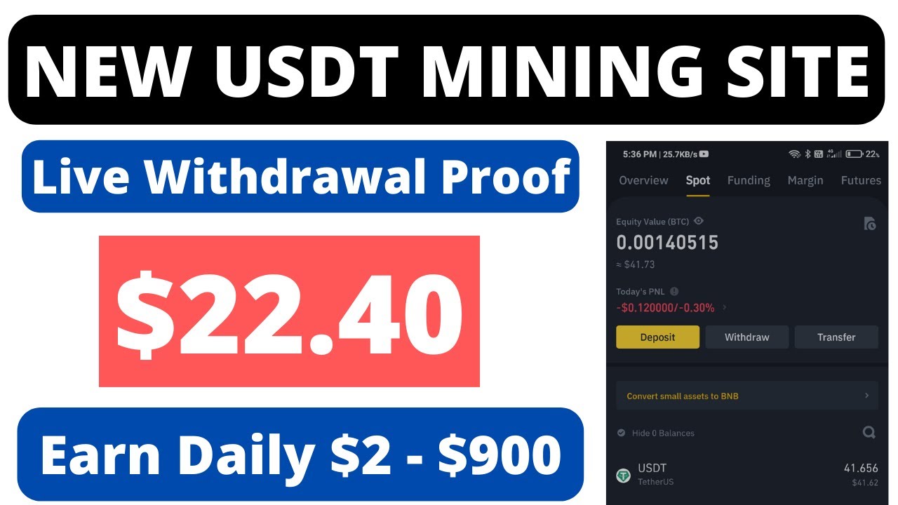 New USDT Mining Site | Daily Earn $2 -$90 | Live Withdrawal Proof ...