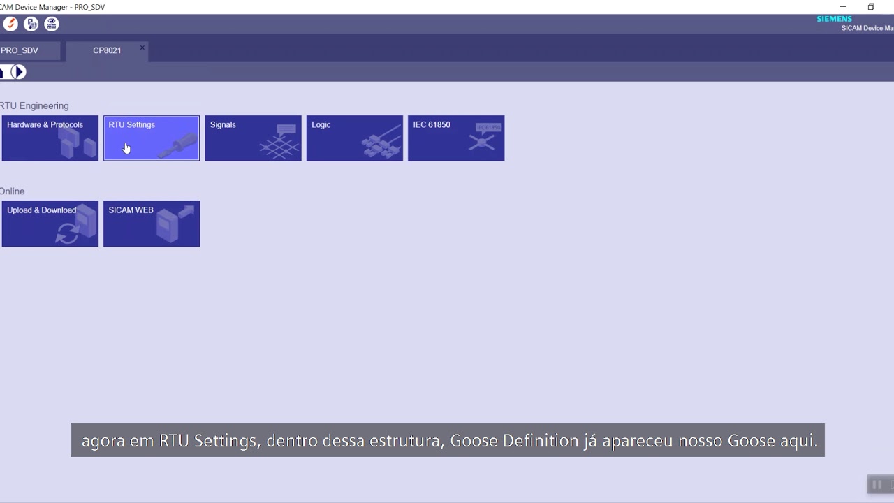 Tutorial SICAM Device Manager - Como fazer um Goose - YouTube