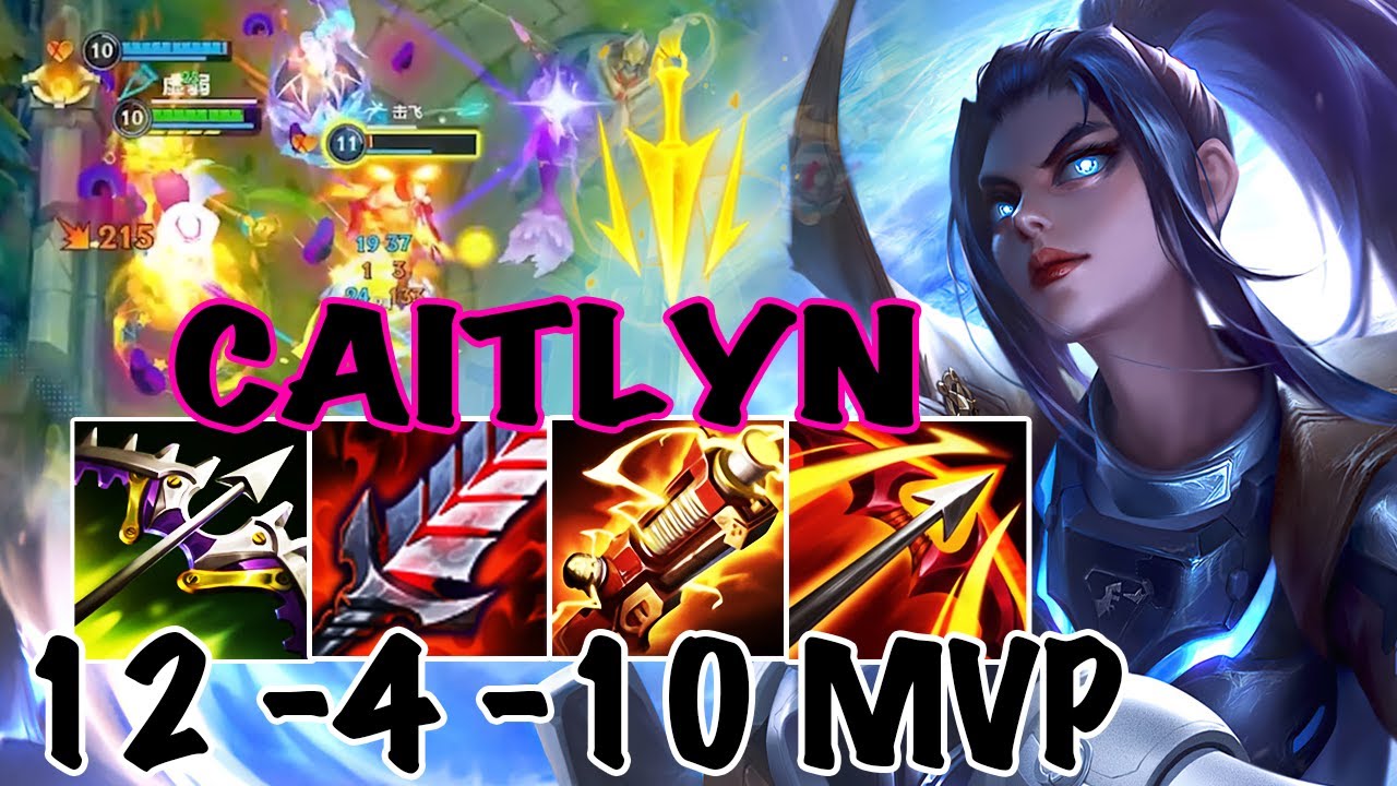 WILD RIFT CAITLYN ADC GAMEPLAY | 12 -4 -10 MVP | CAITLYN BUILD RUNES ...
